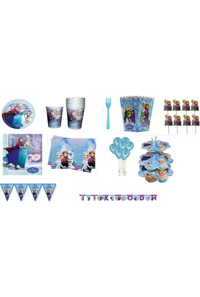İzmir Party Store Frozen 24 Kişilik Doğum Günü Seti