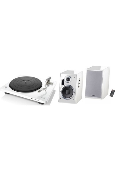 Denon Dp 450USB&HECO Ascada 2.0 Müzik Sistemi Beyaz Denon Dp 450USB&HECO Ascada 2.0 Müzik Sistemi Beyaz
