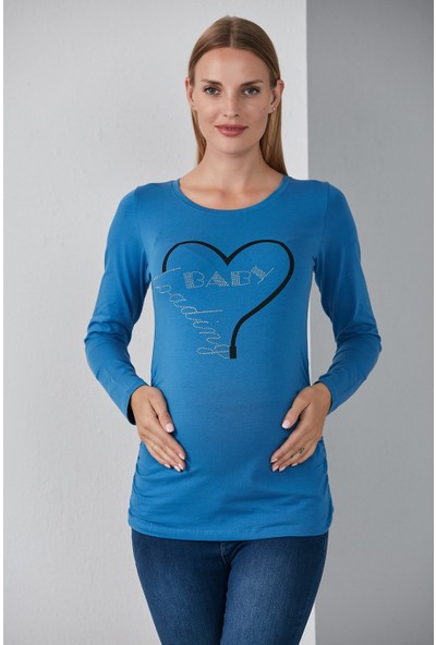 Görsin Hamile Görsin Taş Işlemeli Hamile Tişört