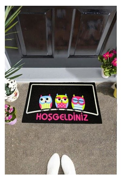 Giz Home İtalyan Kokardo Kapı Paspası 40X68 Baykuş