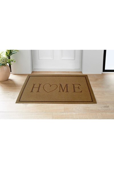 Giz Home Parga Kapı Paspası 40X75 Kalp Giz Home Parga Kapı Paspası 40X75 Kalp