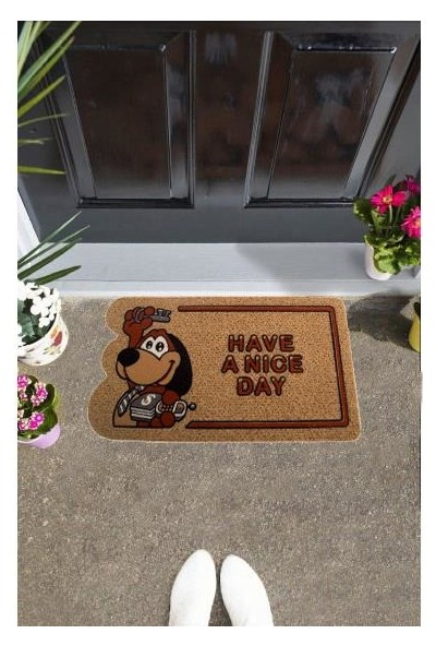 Giz Home İtalyan Kokardo Kapı Paspası 40X70 Anahtarlı Köpek Giz Home İtalyan Kokardo Kapı Paspası 40X70 Anahtarlı Köpek