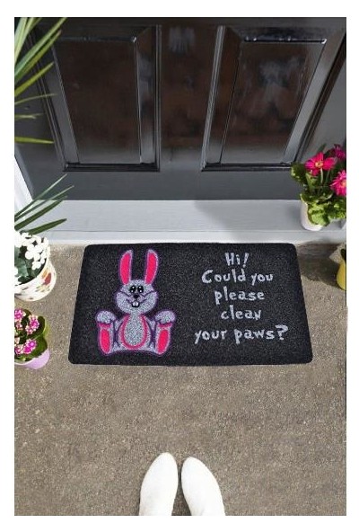 Giz Home İtalyan Kokardo Kapı Paspası 40X70 Sevimli Tavşan Giz Home İtalyan Kokardo Kapı Paspası 40X70 Sevimli Tavşan