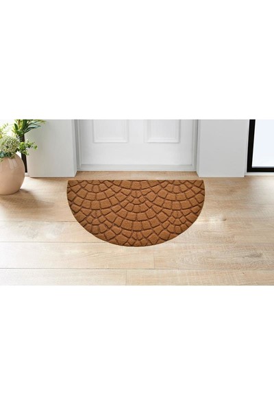 Giz Home Parga Yarımay Kapı Paspası 40X75 Kahve Mozaik Giz Home Parga Yarımay Kapı Paspası 40X75 Kahve Mozaik