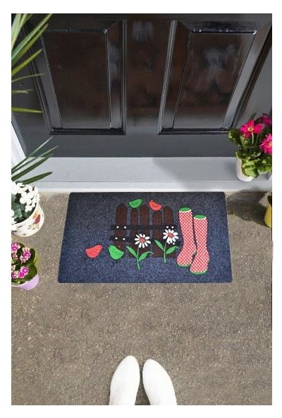 Giz Home Boyalı/Megan Kapı Paspası 40X60 Gri Çizme Giz Home Boyalı/Megan Kapı Paspası 40X60 Gri Çizme