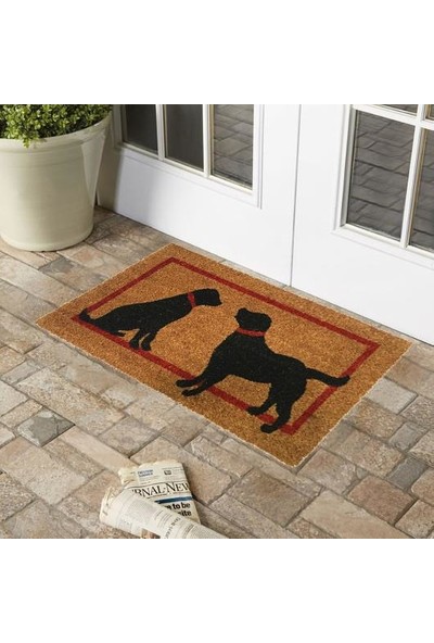 Giz Home Koko Kapı Paspası 33X60 Cm Çift Köpek Williams