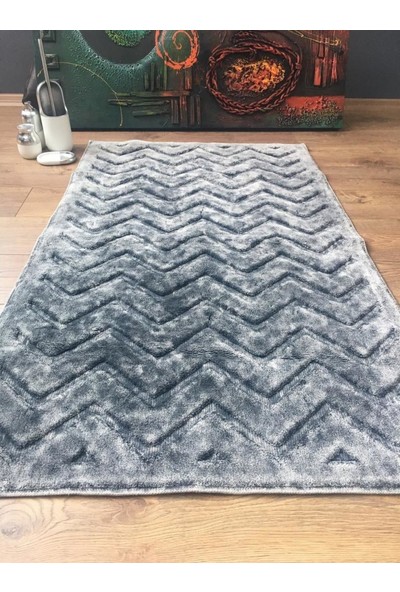 Giz Home Shu Pamuklu Halı 80X150 Gri Zigzag Giz Home Shu Pamuklu Halı 80X150 Gri Zigzag