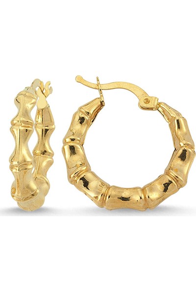 Sembol Gold Altın Halka Küpe 2.1 cm 14 Ayar