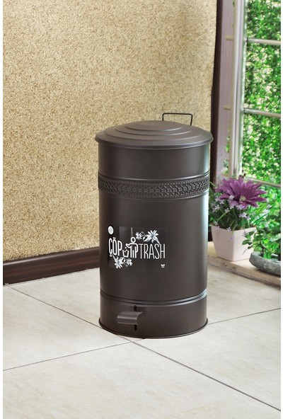 Yıldıray Metal Pedallı Çöp Kovası 30 Lt Lüx Çöp Kovası Siyah