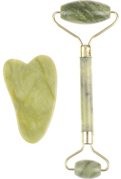 Rüzgar Çift Taraflı 2li Cilt Yüz Masaj Aleti Jade Roller Yeşim Taşı Seti Rüzgar Çift Taraflı 2li Cilt Yüz Masaj Aleti Jade Roller Yeşim Taşı Seti