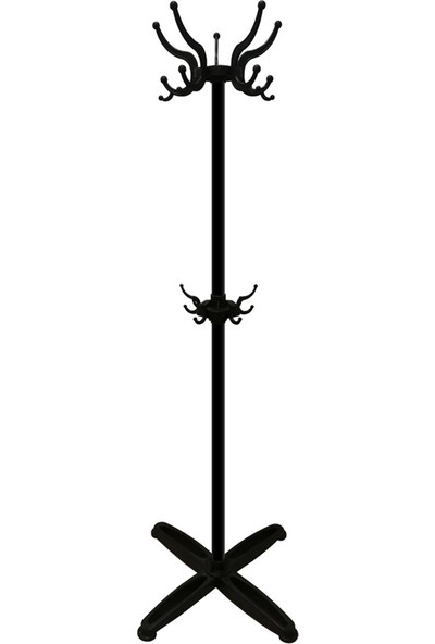 Tedarik Center Ayaklı Askılık Elbise Askısı Portmanto Askılık - Siyah