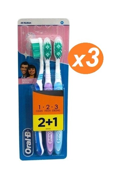 Oral-B Delicate White 40 Medium 2+1 Diş Fırçası x 3