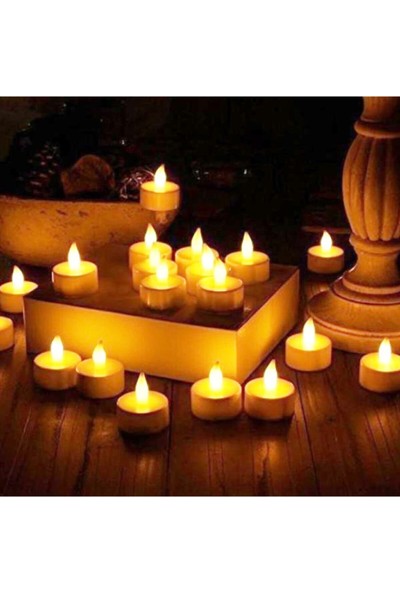 Kına Malzemecim Tealight Işıklı Dumansız Sarı LED Pilli Mum 24 Adet Pil Dahil Kına Malzemecim Tealight Işıklı Dumansız Sarı LED Pilli Mum 24 Adet Pil Dahil