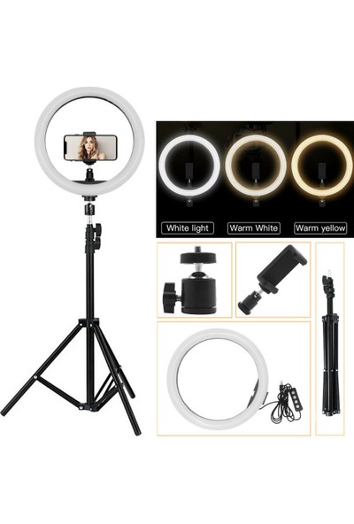 GünTech Ring Light Halka LED Youtube Kuaför Makyaj Make Up Kit 12 Inc GünTech Ring Light Halka LED Youtube Kuaför Makyaj Make Up Kit 12 Inc