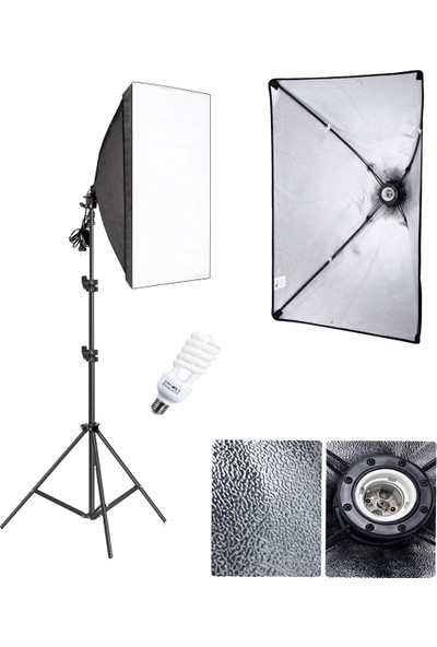 GünTech 50x70 Softbox Sürekli Video Işık Tek Duyulu Lambalı GünTech 50x70 Softbox Sürekli Video Işık Tek Duyulu Lambalı