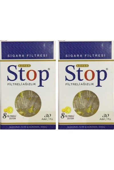 Stop Filtreli Ağızlık Sigara Filtresi 30'lu 2 Paket Stop Filtreli Ağızlık Sigara Filtresi 30'lu 2 Paket