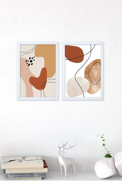 Lyn Home Soyut Kahverengi Desen Beyaz Çerçeveli Poster 2'Li Tablo 23.5x33,5 Cm Lyn Home Soyut Kahverengi Desen Beyaz Çerçeveli Poster 2'Li Tablo 23.5x33,5 Cm