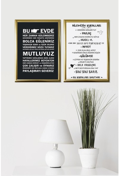 Lyn Home Bu Evde Tablo İki Adet 23,5x33,5