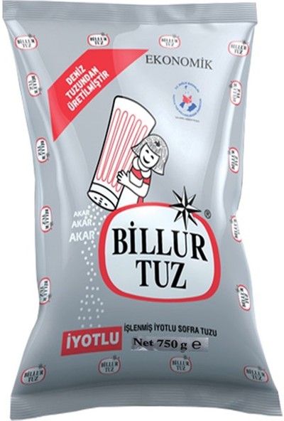 Billur Tuz Ekonomik Sofralık Deniz Tuzu 750 gr