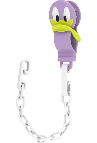 BabySoft Lila Ördek Figürlü Emzik Askısı