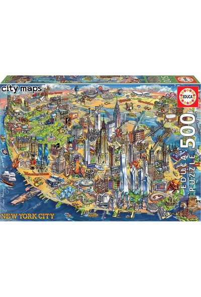Educa New York Şehir Haritası 500 Parça Puzzle