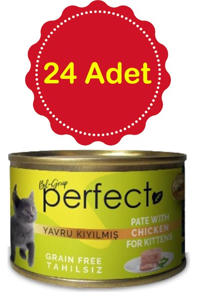 Perfect 24'lü Perfect Yavru Kedi Ezme Tavuk Etli 80 gr Perfect 24'lü Perfect Yavru Kedi Ezme Tavuk Etli 80 gr