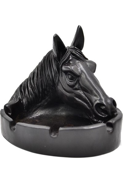 Sağlam At Şeklinde Reçine Küllük Siyah