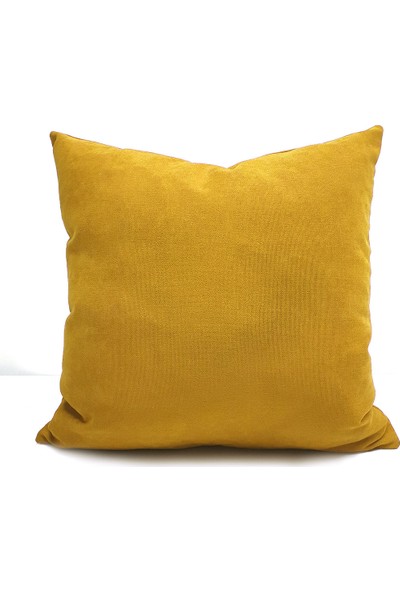 Dekorinyo Hardal Renk Dekoratif Kırlent Kılıfı