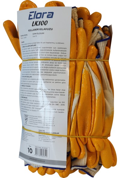 Beybi Elora Nitril Pmk Örme Beyaz-Sarı 12LI Paket Beybi Elora Nitril Pmk Örme Beyaz-Sarı 12LI Paket