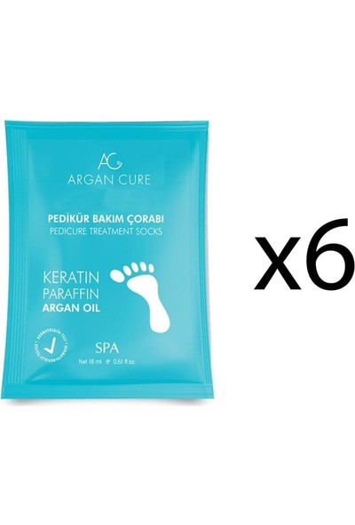 Argan Cure Pedikür Bakım Çorabı 6 Adet