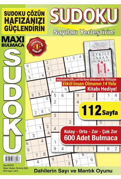 Maxi Bulmaca Sudoku Sayı : 2020/2 Maxi Bulmaca Sudoku Sayı : 2020/2