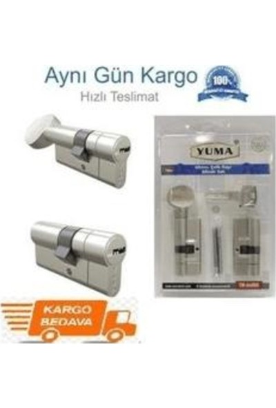 Yuma Tuzaklı Ikiz Barel Saten-Gri Ortak Anahtarlı 68 MM(YM-B68BG)