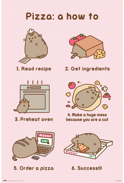 Pusheen Pizza Recipe Maxi Poster Pusheen Pizza Recipe Maxi Poster