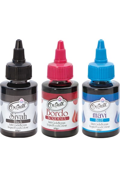 Dr Gusto Sıvı Gıda Boyası Set 3lü
