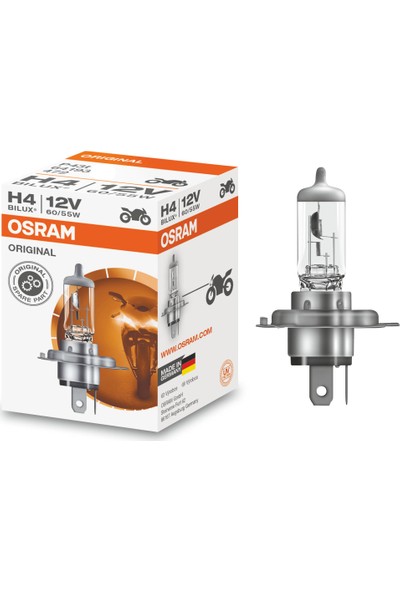 Osram Far Ampülü 12V H4 60/55WATT P43T Tırnaklı Osram Far Ampülü 12V H4 60/55WATT P43T Tırnaklı