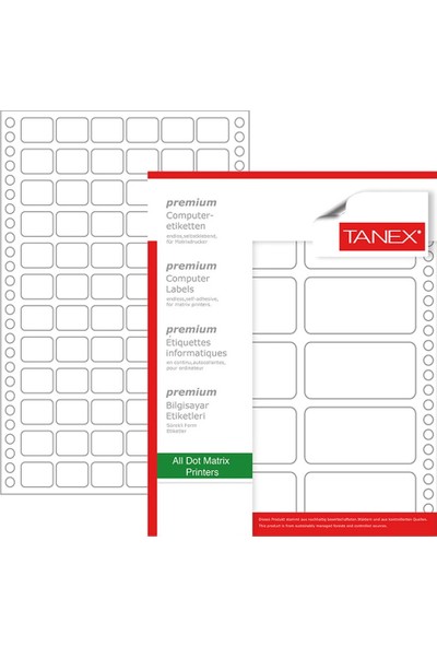 Tanex Bilgisayar Etiketi 17 mm x 25 mm TN-0016 Tanex Bilgisayar Etiketi 17 mm x 25 mm TN-0016