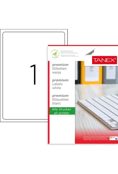 Tanex TW-2001 Sevkiyat ve Lojistik Etiketi 199,6 mm x 289,1