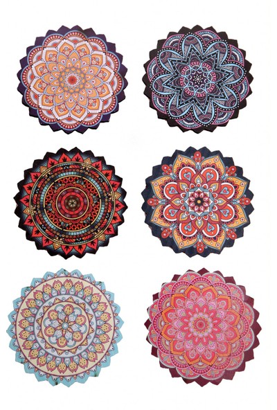 Queen's Kitchen 6 Adet Çini Desenli Bardak Altlığı