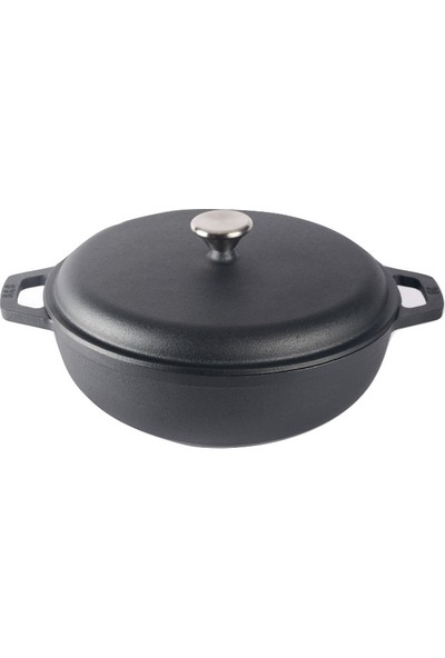 Dökümcübaba_blackbear Kaplamasız Demir Döküm Tencere 28 cm