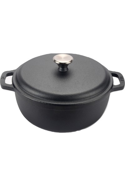 Dökümcübaba_blackbear Kaplamasız Demir Döküm Tencere 24 cm