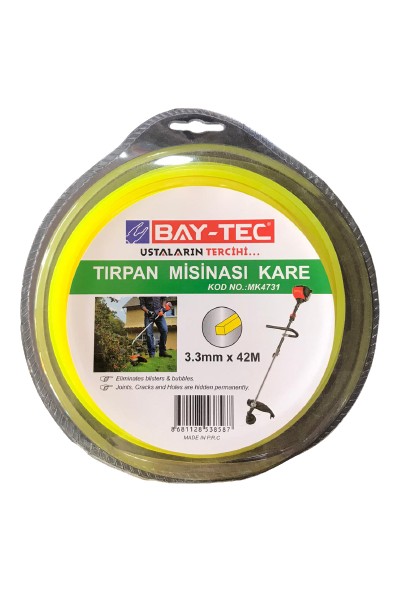 Bay Tec Baytec Tırpan Misinası Kare 3.3X42MT Bay Tec Baytec Tırpan Misinası Kare 3.3X42MT