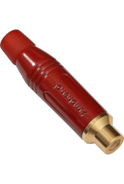 Amphenol Acjr-Red Rca Altın Dişi Kırmızı Kablo Tipi Konnektör 10'lu Paket