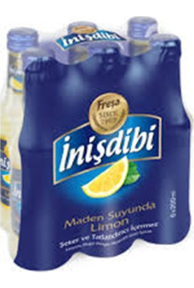 Inişdibi Limonlu Şekersiz Soda 200 ml 24'lü Inişdibi Limonlu Şekersiz Soda 200 ml 24'lü