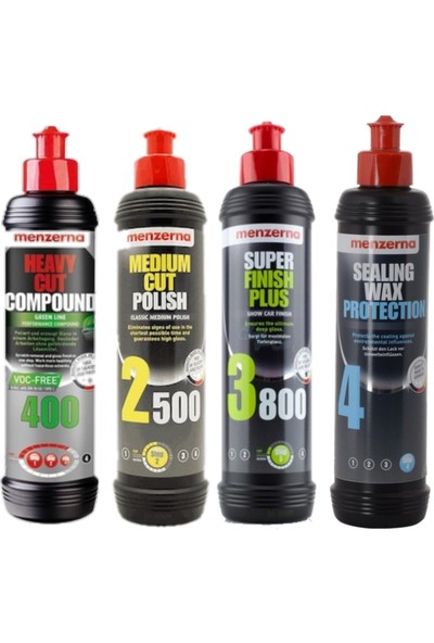 Menzerna 4 Lü Set 250 ml 400GREEN-2500-3800-SEALİNG Wax Menzerna 4 Lü Set 250 ml 400GREEN-2500-3800-SEALİNG Wax