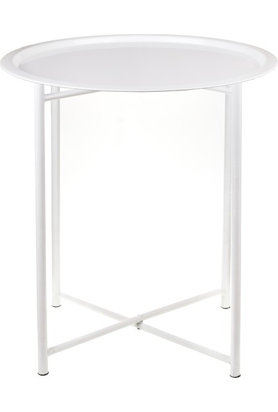 Hastunç Katlanır Metal Sehpa (Beyaz)
