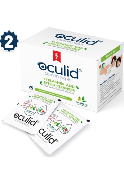 Oculid Kirpik Dibi ve Göz Temizleme Mendili 20'li x 2 Kutu