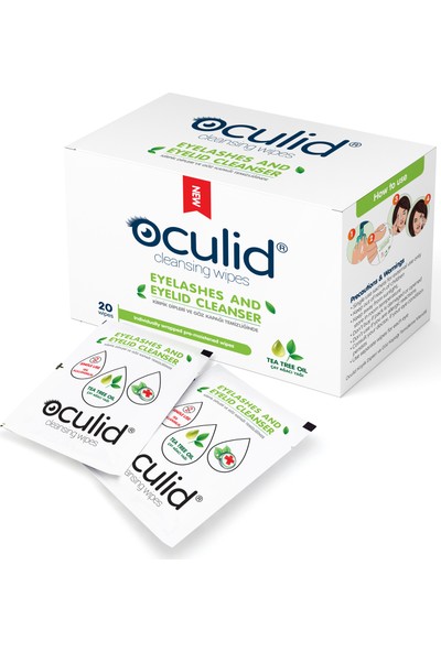 Oculid Kirpik Dibi ve Göz Temizleme Mendili 20'li