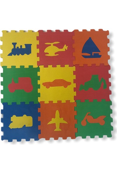 Salman Tatami Mindercisi 33X33 10 mm Eva Puzzle Mat Taşıtlar