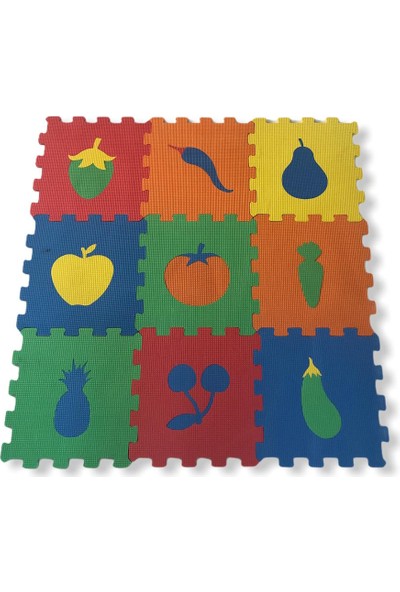 Salman Tatami Mindercisi 33X33 10 mm Eva Puzzle Sebze Meyve Figürlü Oyun Matı Salman Tatami Mindercisi 33X33 10 mm Eva Puzzle Sebze Meyve Figürlü Oyun Matı