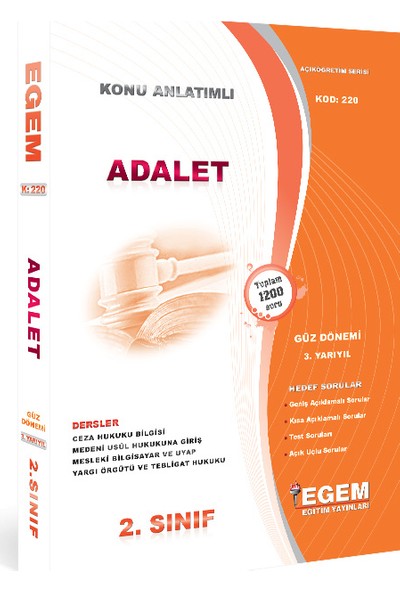 Egem Yayınları Adalet Konu Anlatımlı Soru Bankası